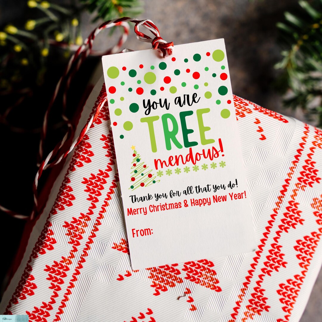 Christmas Tree Gift Tags: Holiday Treat Bag Tags (instant Download) - Etsy