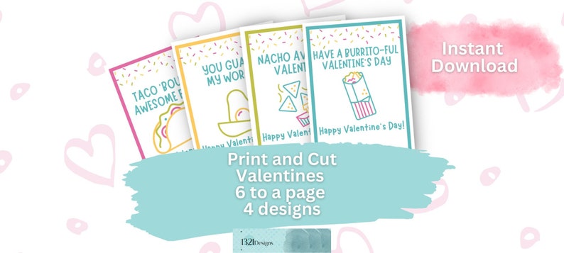Taco Valentine's Day Printable Digital Download Preschool Valentine ...