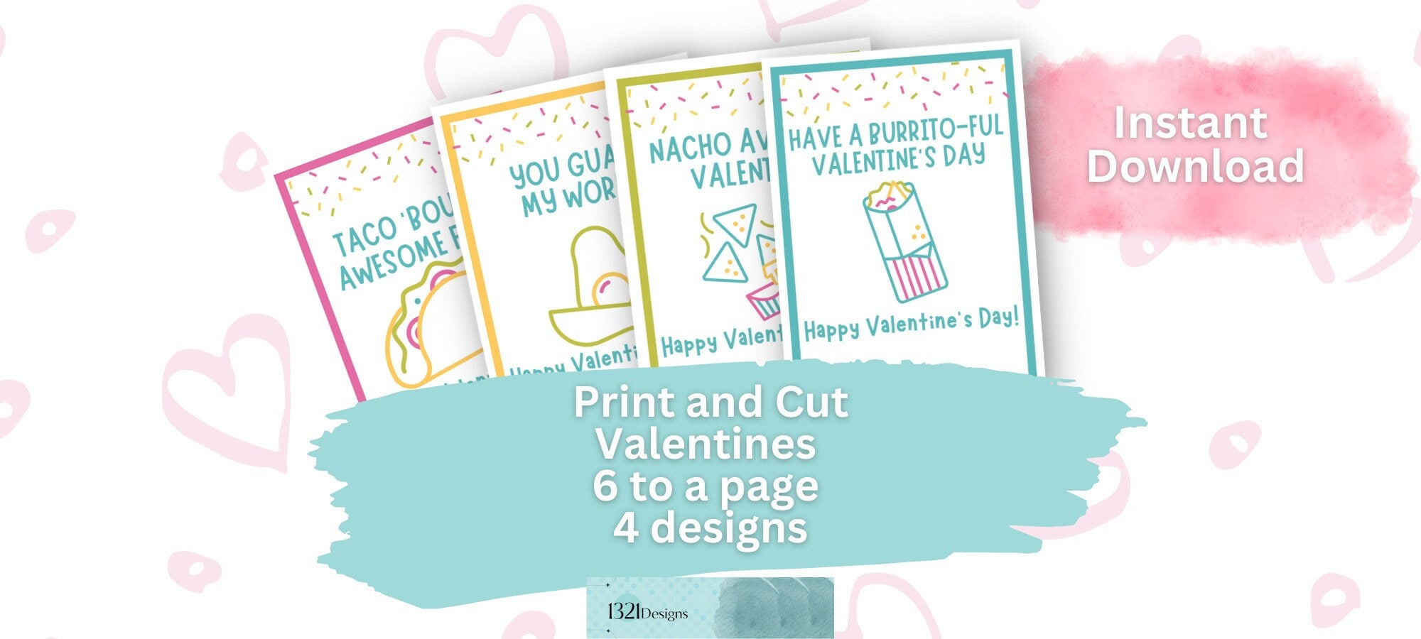Taco Valentine's Day Printable Digital Download Preschool Valentine ...