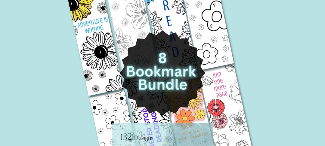 Printable Cute Flower Coloring Bookmarks, Floral Bookmarks, Kids ...