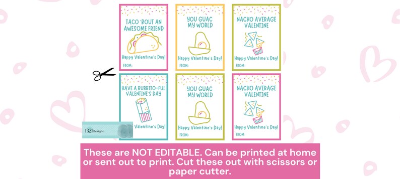 Taco Valentine's Day Printable Digital Download Preschool Valentine ...