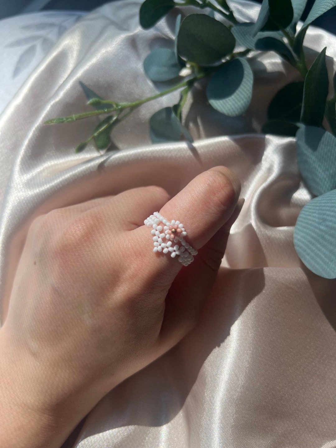 Stackable Daisy Ring Set Stackable Rings, Beaded Rings, Daisy Rings ...