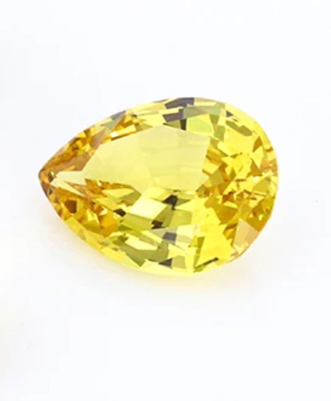 Lab Created Yellow Sapphire Corundum Pear Faceted AAA Loose Gemstones ...