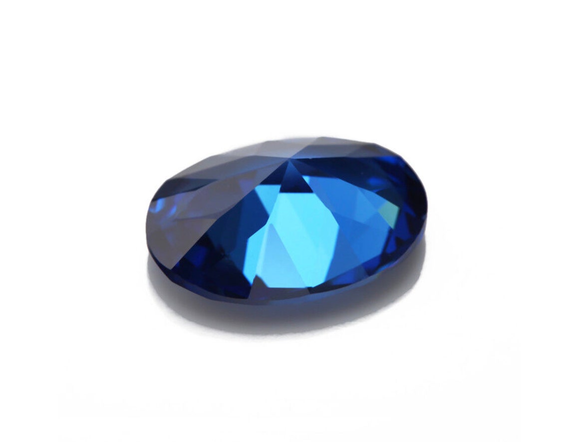 Cubic Zirconia Blue Sapphire Oval Faceted AAA Loose Gemstones, CZ ...