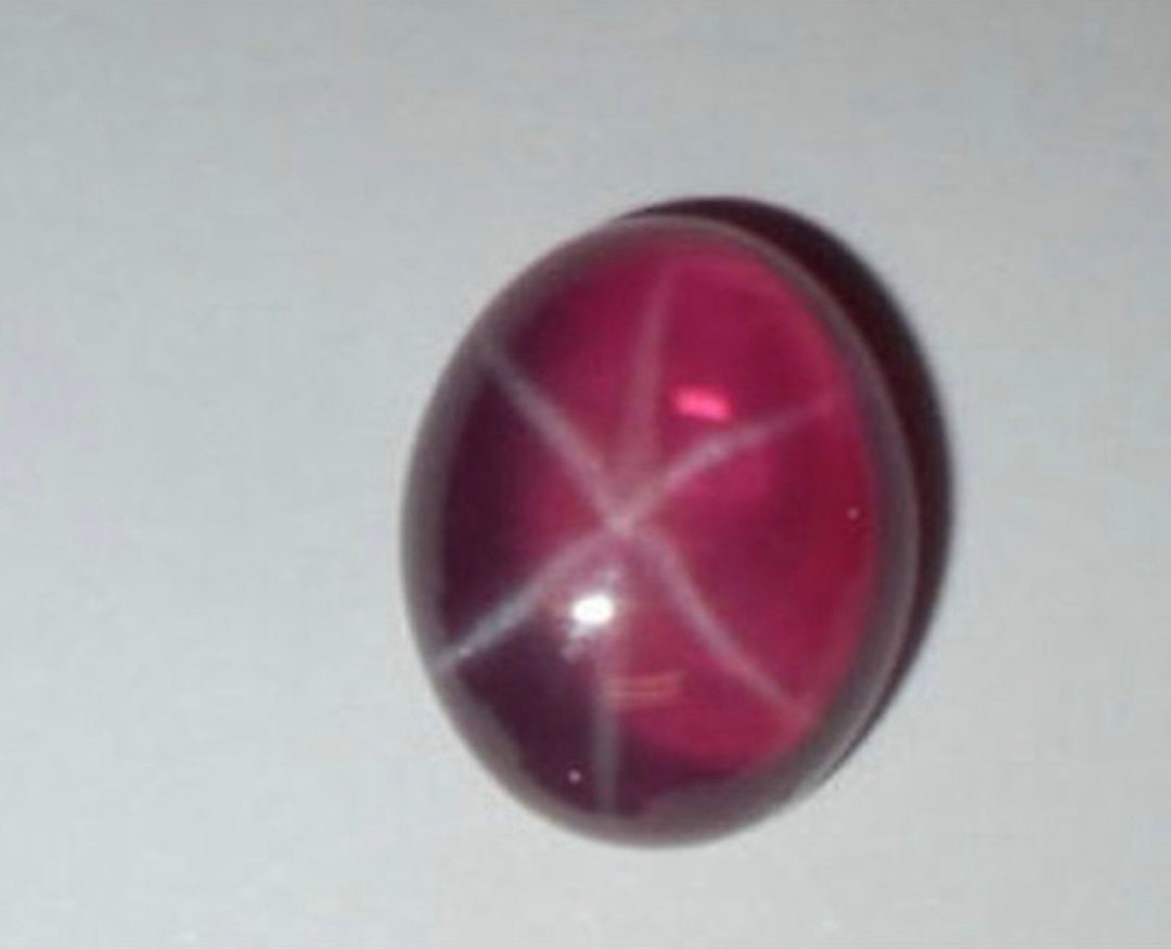 Lab Created Transparent Ruby Star Sapphire Oval Cabochon 6 Rays Loose ...
