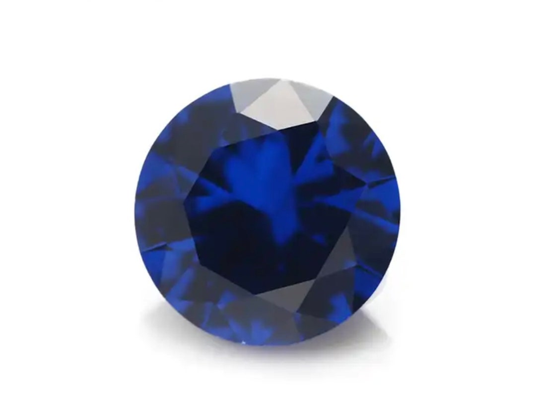 Lab Created Blue Spinel Round Faceted AAA Loose Gemstones for Luxury ...