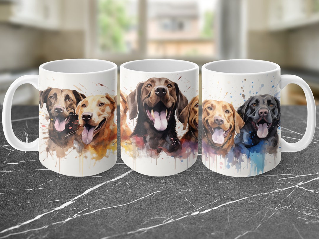 Cute Labrador Retriever Lab Mug Wrap Sublimation Design Download 11 Oz ...