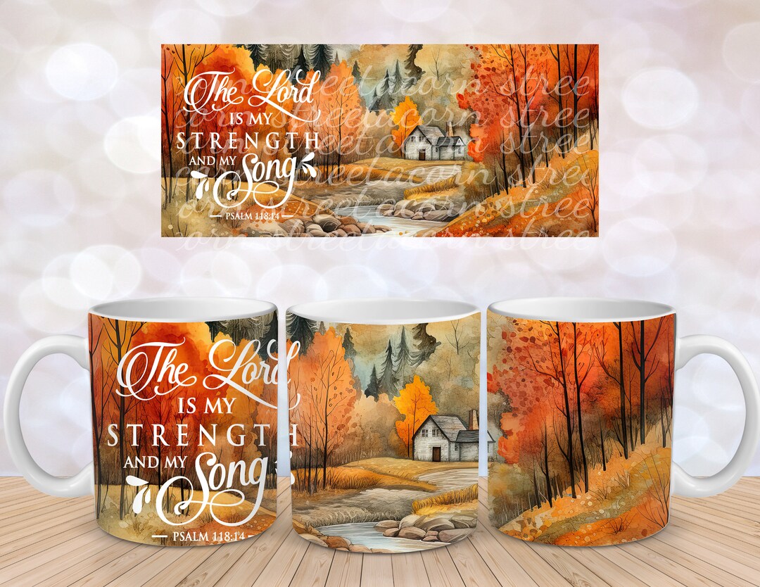 Fall Autumn House Woods the Lord Christian Religious Mug Wrap ...