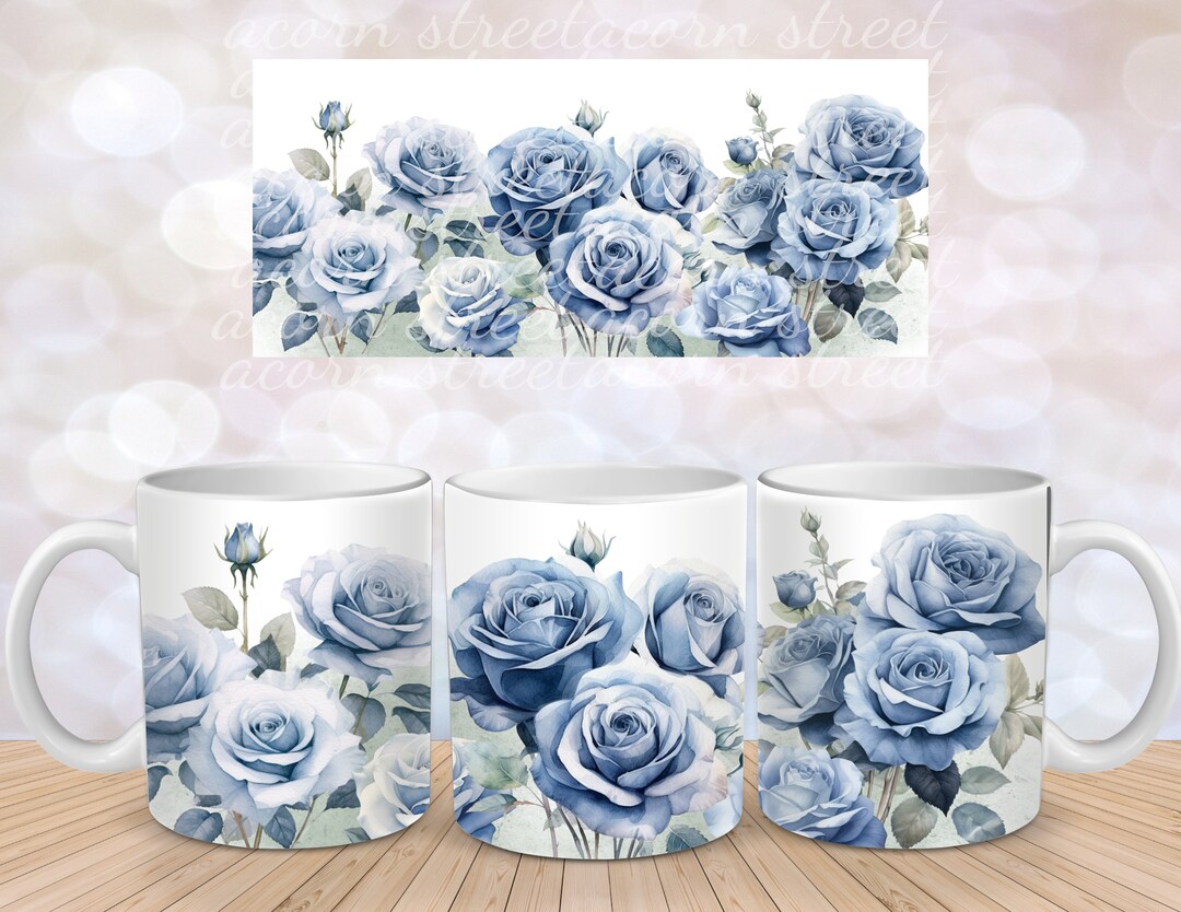Blue Rose Flower Floral Sublimation Instant Digital Design Download 11 ...