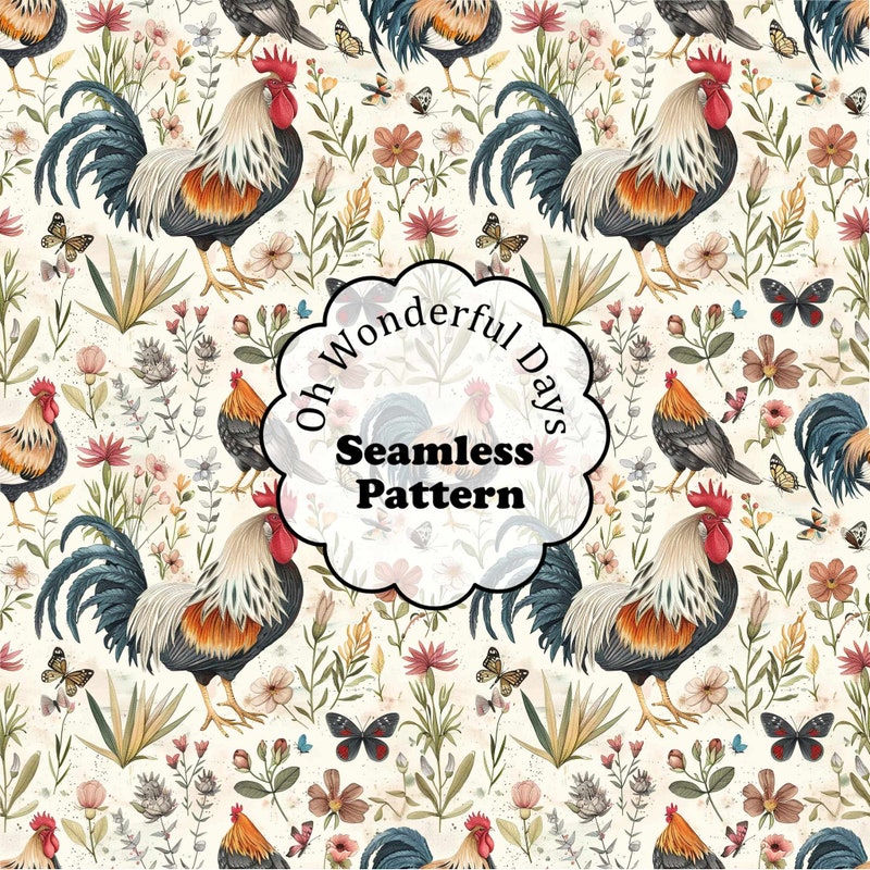 Rooster Wallpaper - Etsy