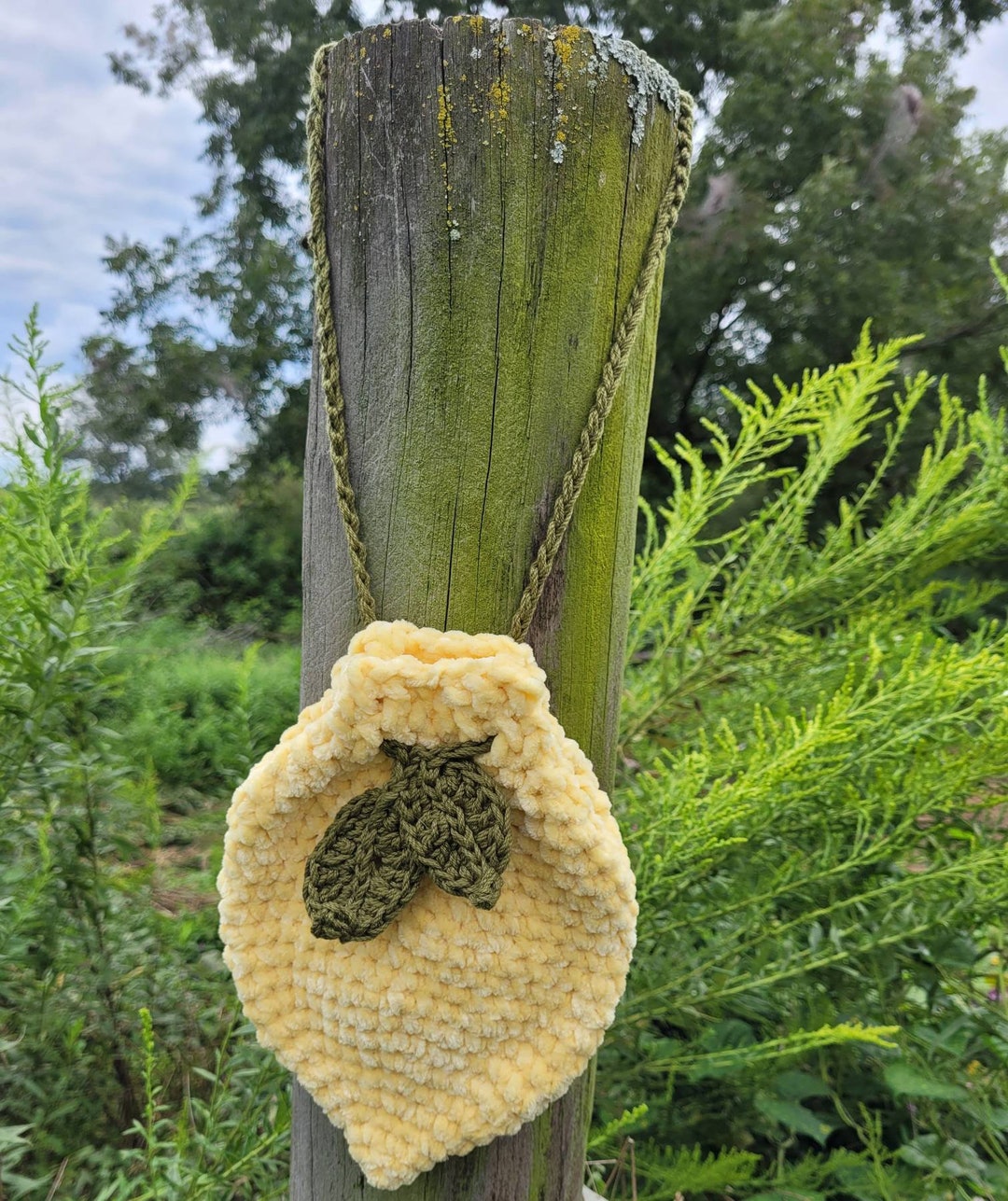 Crochet Gathering Pouch - Lemon - Etsy