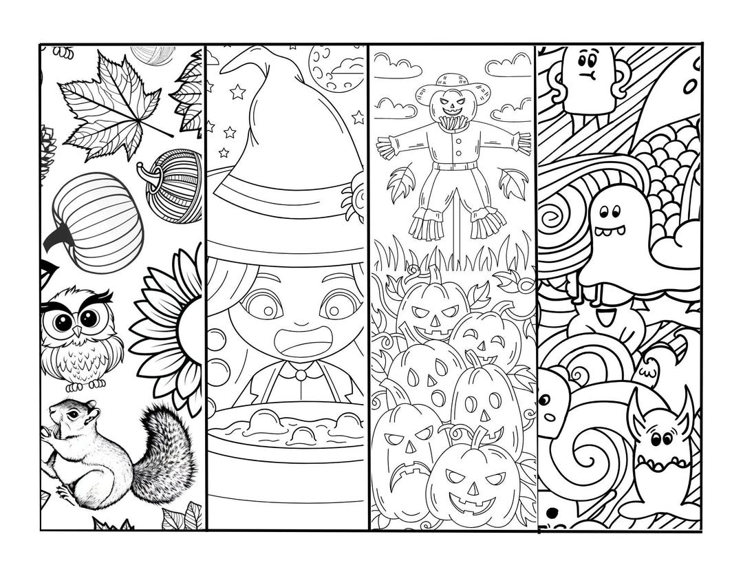 Holiday Coloring Bookmarks | Digital | Printable | Seasonal Coloring - Etsy