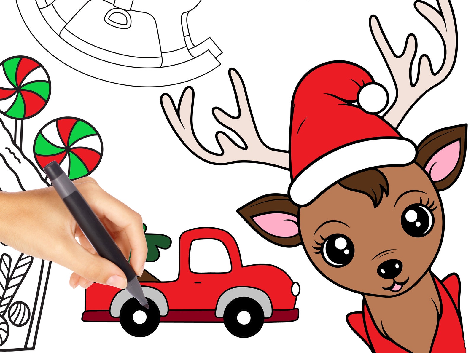 Giant Christmas Coloring Poster| Winter Art Activity| Christmas Fine ...