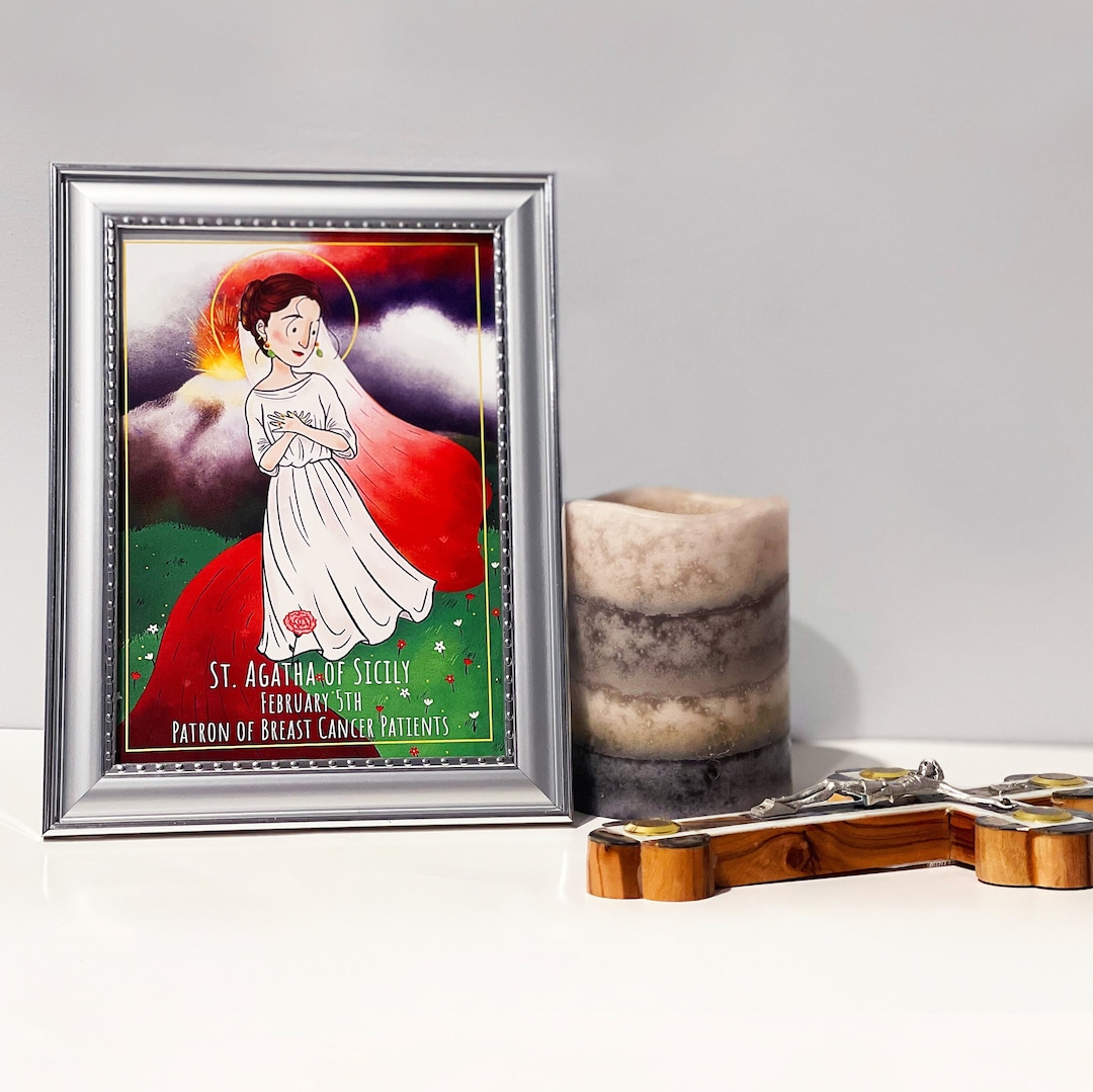 St. Agatha of Sicily, Saint Print, Catholic Saint, Catholic Gift - Etsy