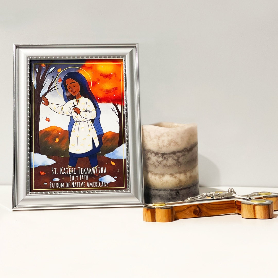 St. Kateri Tekakwitha, Saint Print, Catholic Saint, Catholic Gift - Etsy