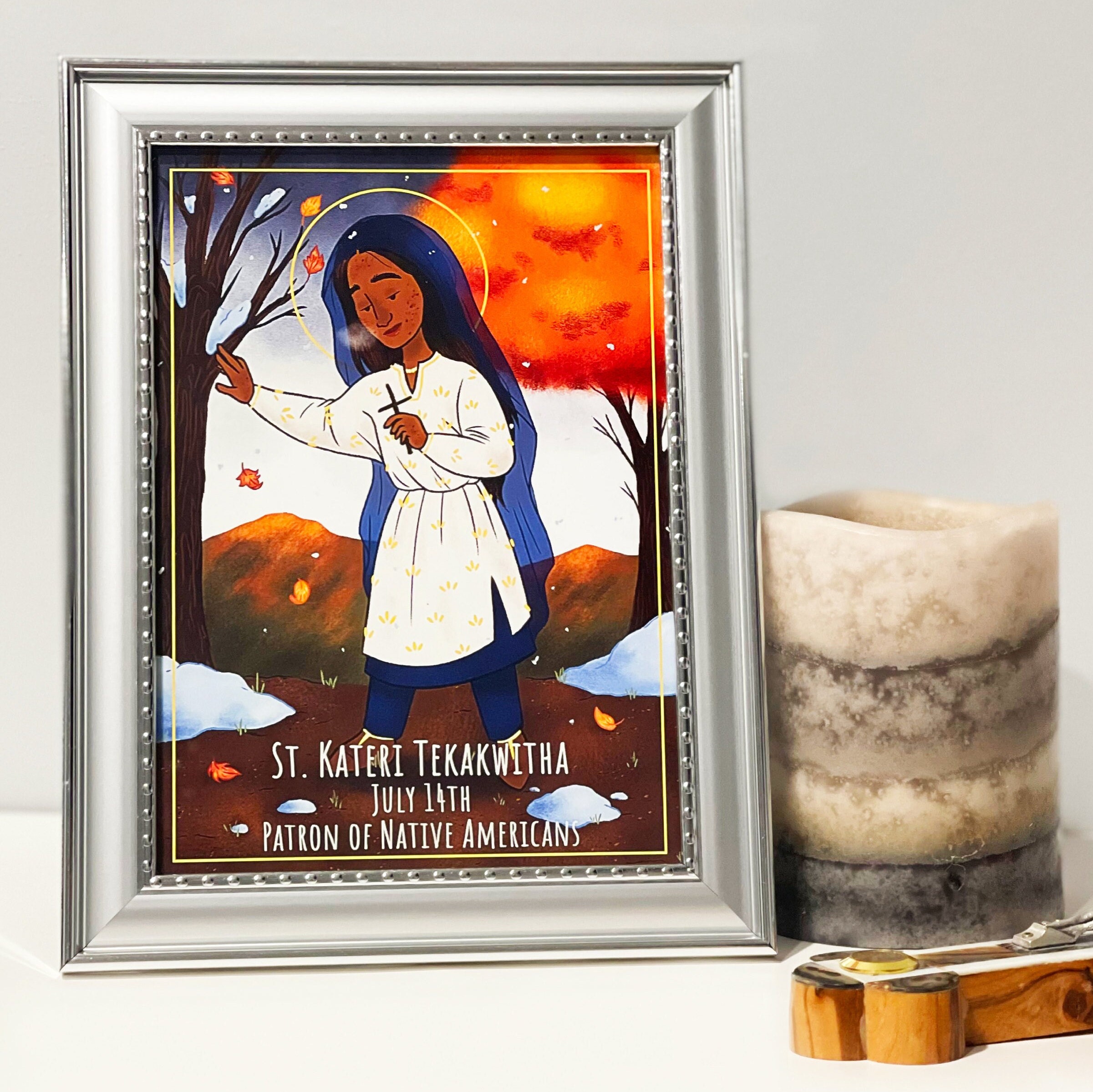 St. Kateri Tekakwitha, Saint Print, Catholic Saint, Catholic Gift - Etsy