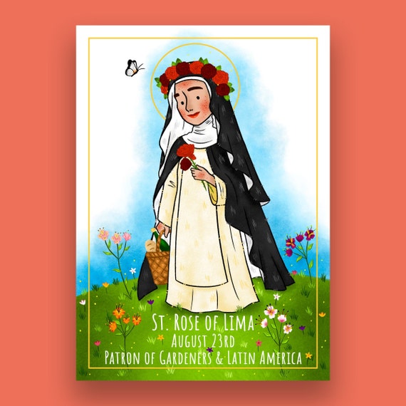 St. Rose of Lima Saint Print Catholic Saint Catholic Gift - Etsy