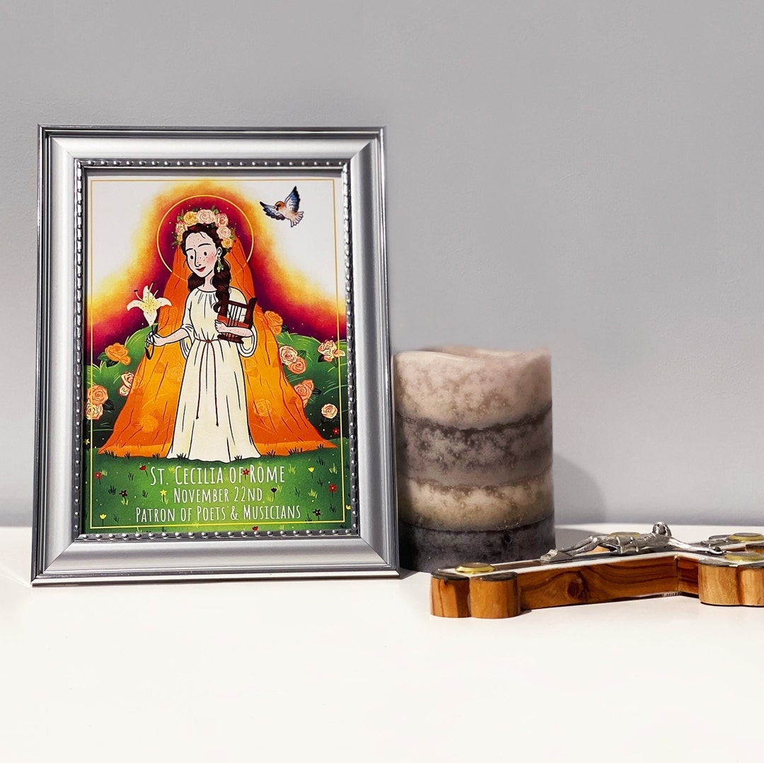 St. Cecilia of Rome, Saint Print, Catholic Saint, Catholic Gift - Etsy