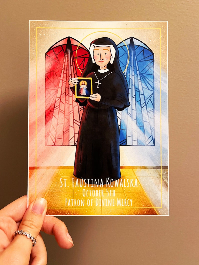 St. Faustina Kowalska, Catholic Saint, Saint Print, Catholic Gift - Etsy