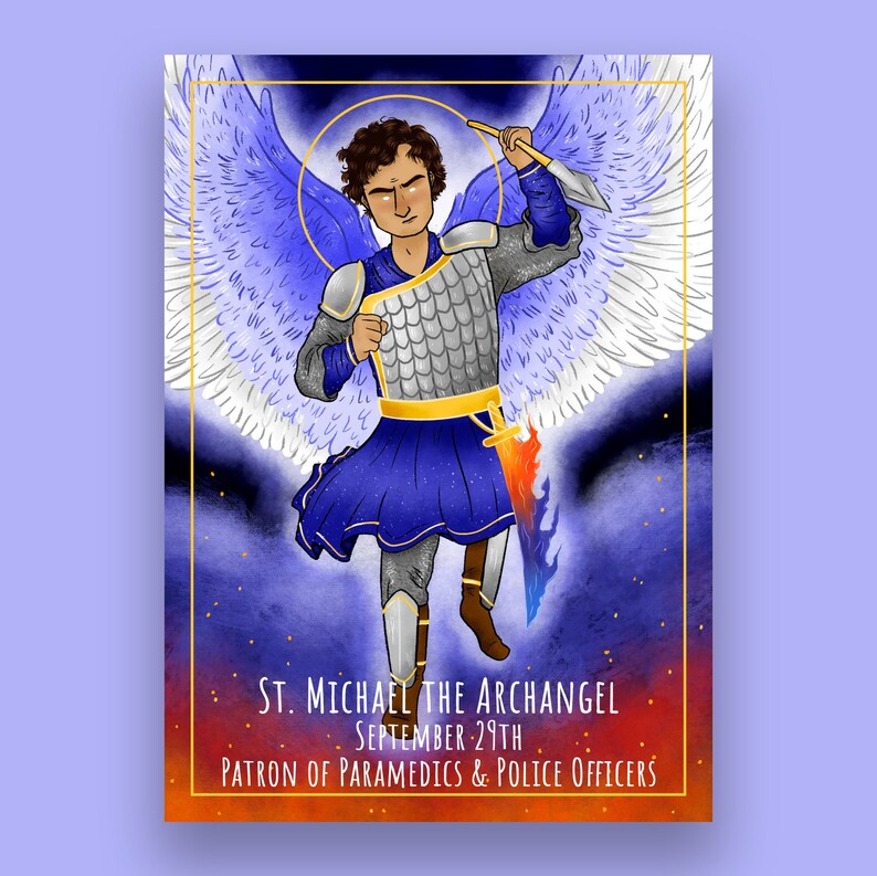 St. Michael the Archangel, Saint Print, Catholic Saint, Catholic Gift ...