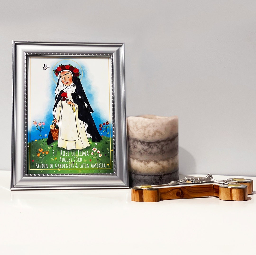 St. Rose of Lima, Saint Print, Catholic Saint, Catholic Gift - Etsy