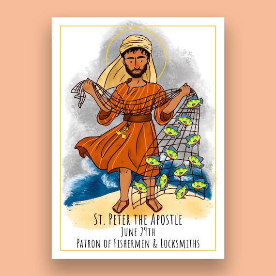 St. Peter the Apostle Saint Print Catholic Saint Catholic - Etsy