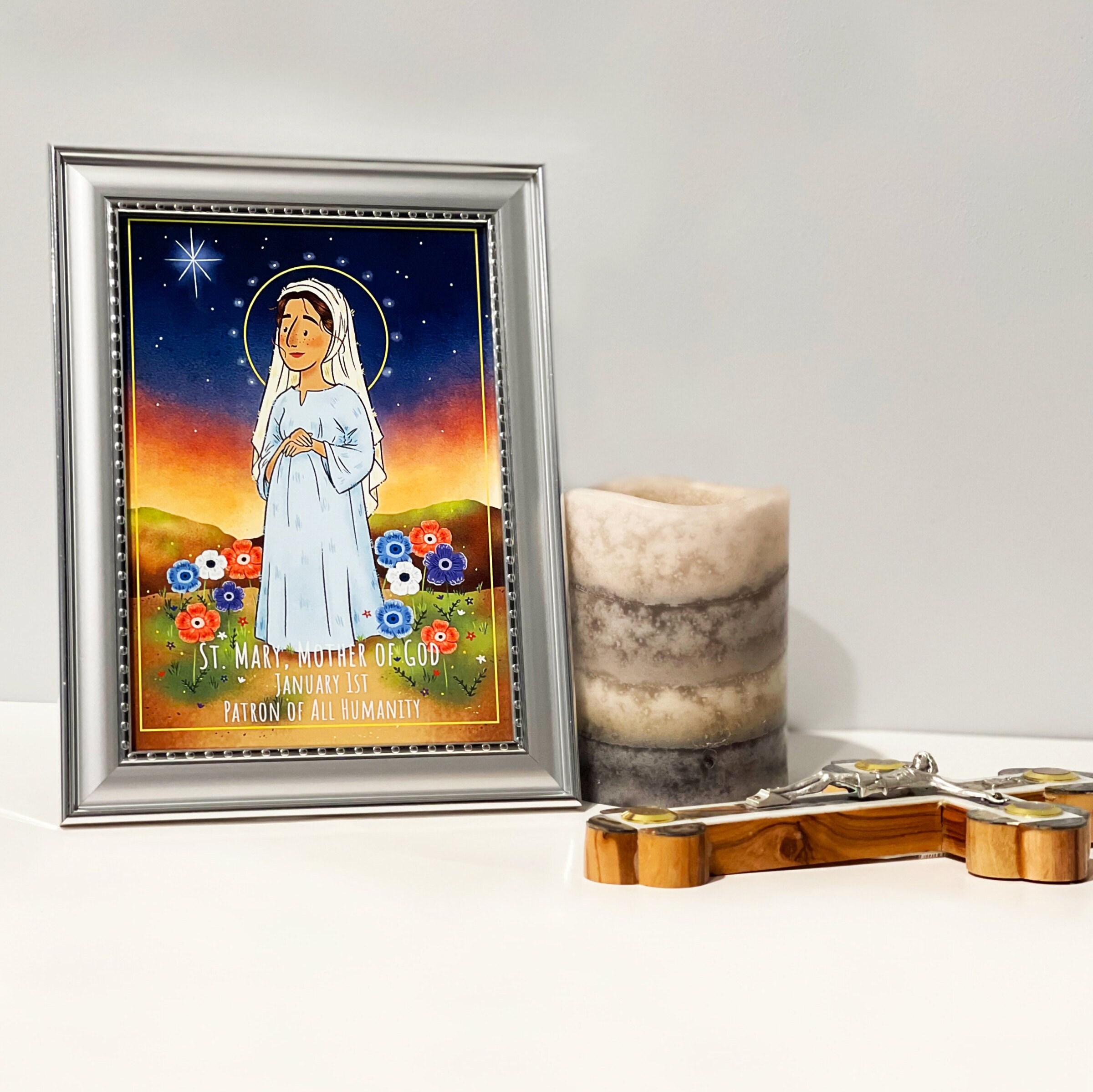 St. Mary, Saint Print, Catholic Saint, Catholic Gift - Etsy