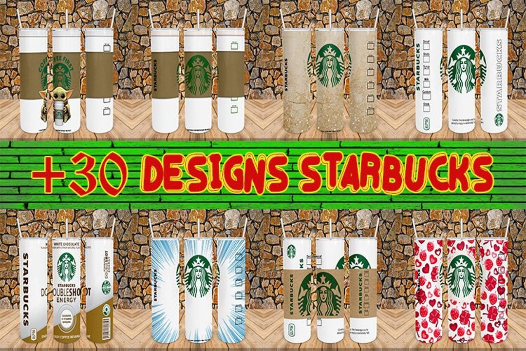 30 Starbucks 20oz Skinny Sublimation Design Bundle, Starbucks Coffee ...