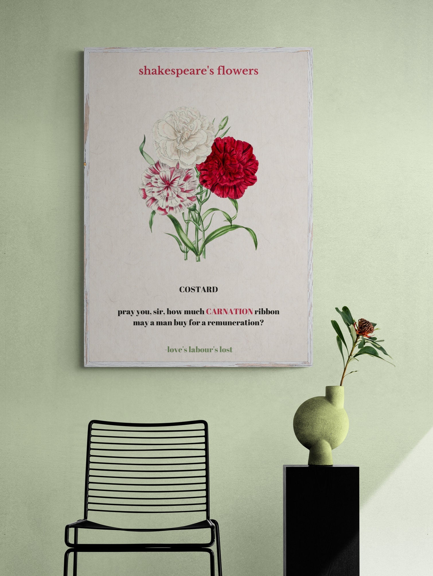 Shakespeare's Flower Quotes With Carnation Illustration Background ...