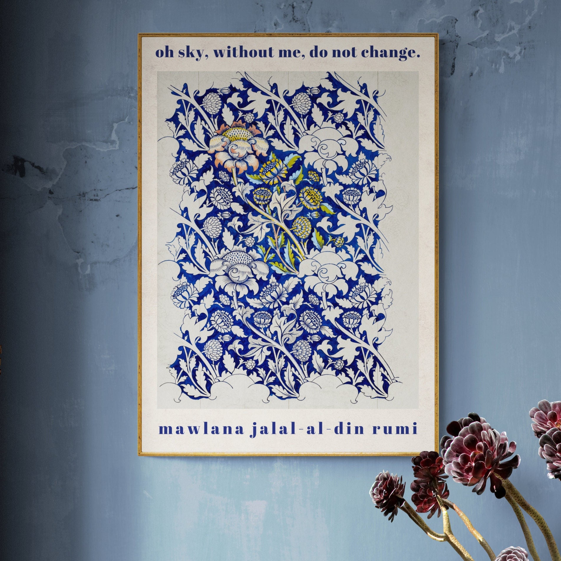 Rumi Inspirational Quote Poster Set With William Morris Illustration O ...