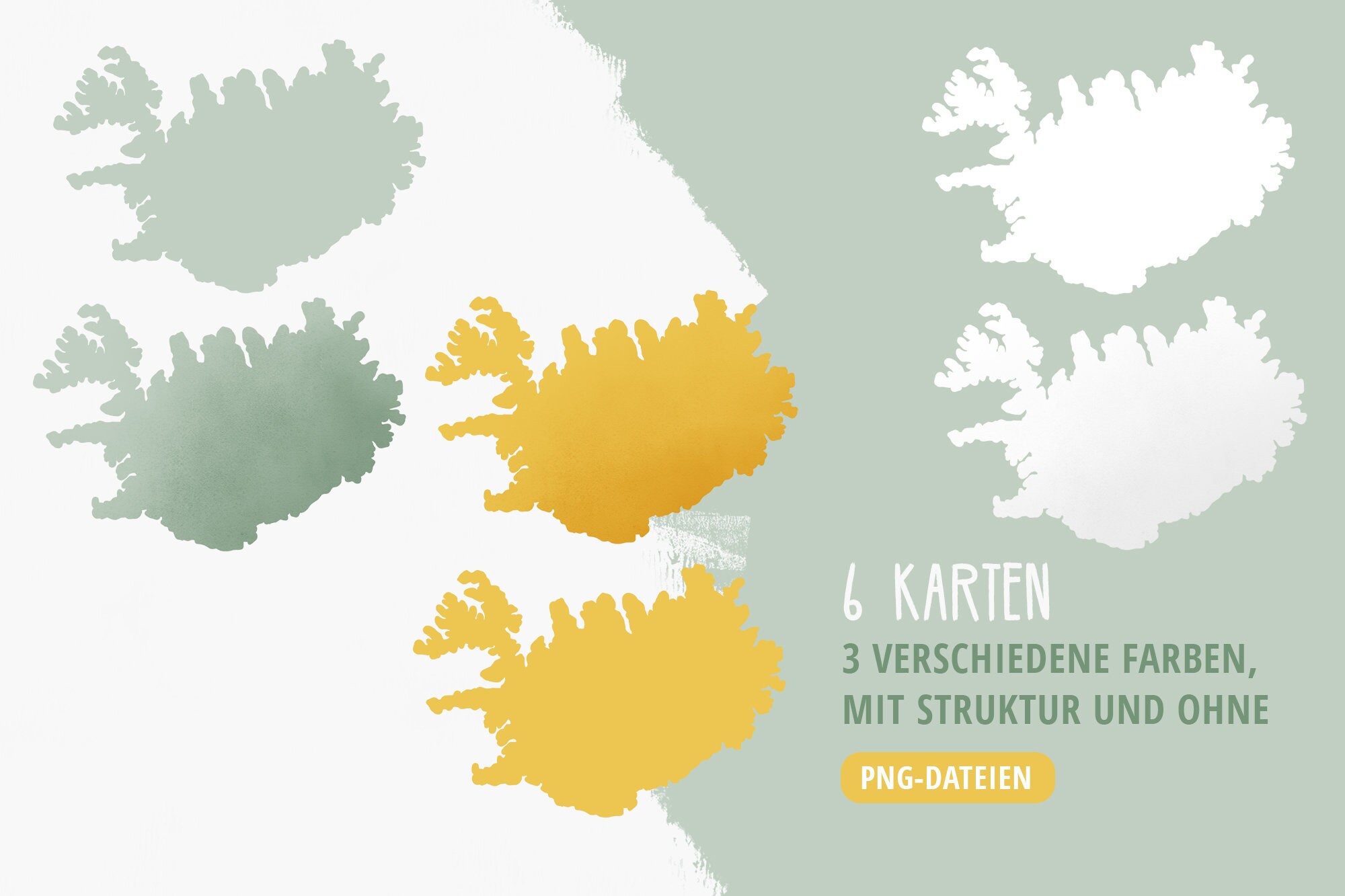 Iceland Map Icelandic Map Iceland Outline Map Iceland - Etsy