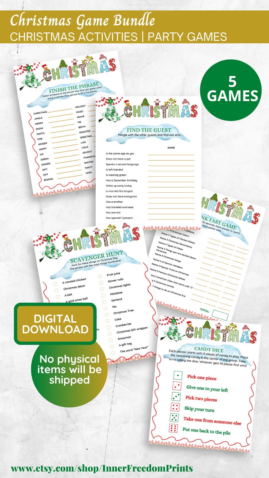 CHRISTMAS GAME BUNDLE | Party Games | Family Reunion Games - Etsy