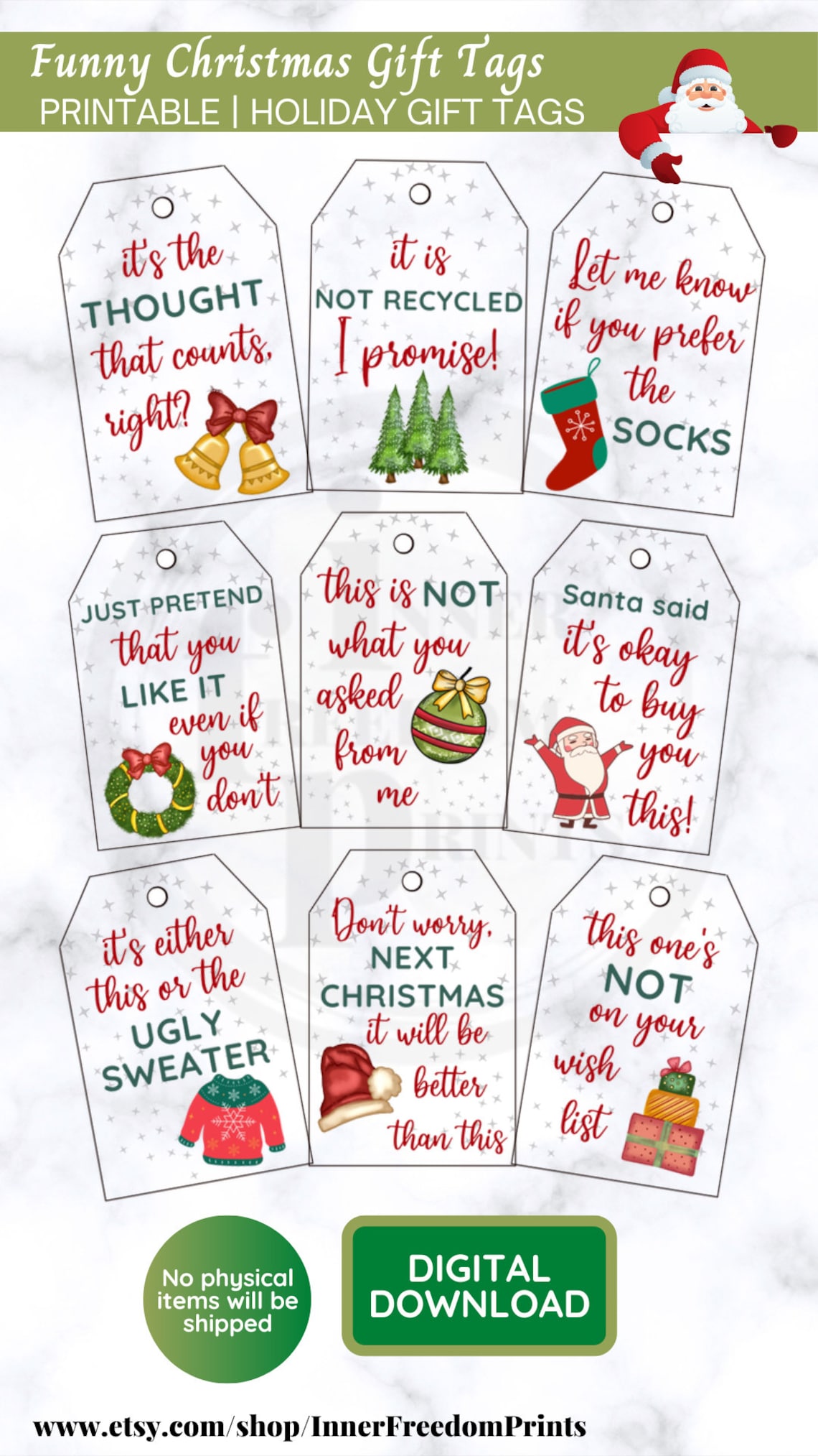 FUNNY CHRISTMAS TAGS | Hilarious Gift Tags | Digital Christmas Tags - Etsy