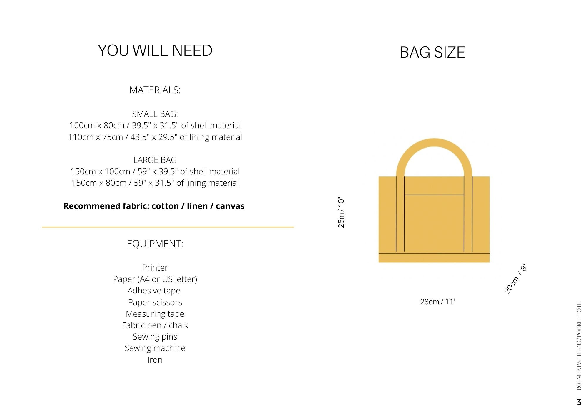 Reversible Tote Bag PDF Sewing Pattern and Manual / Small Easy - Etsy