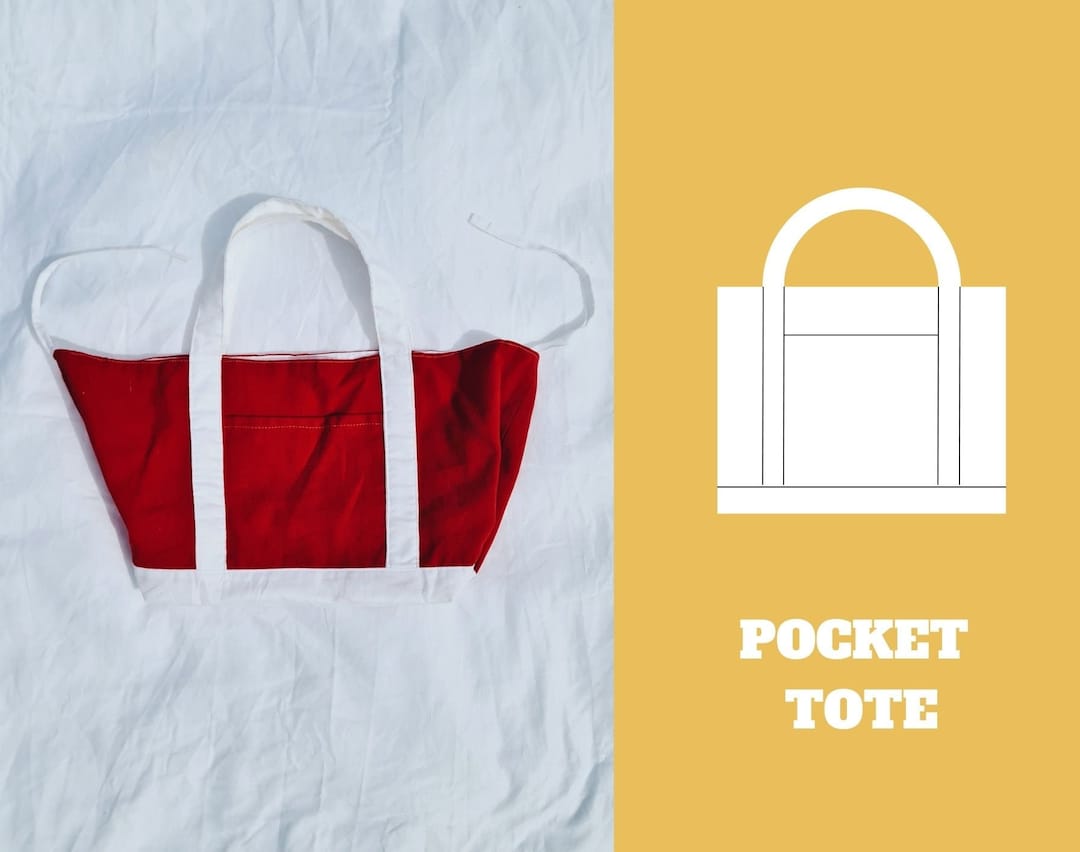 Reversible Pocket Tote Bag Sewing Pattern: Beginner-friendly (PDF ...