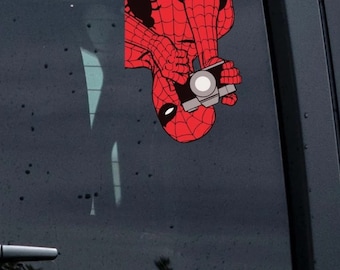Spider Man Peeker Vinyl Sticker Great for Car Windows/bumpers - Etsy