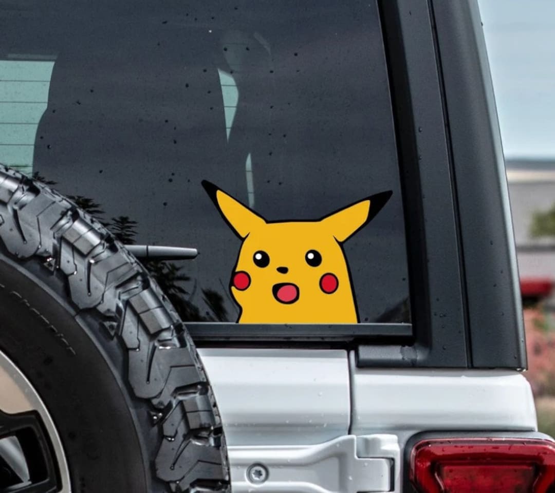 Pokemon Pikachu Meme Peeker Vinyl Sticker Great for Car Windows/bumpers ...