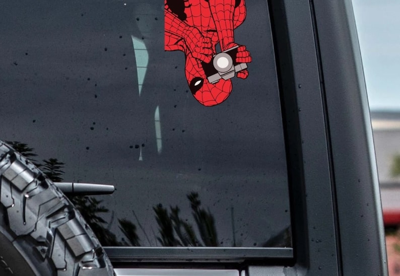 Spider Man Peeker Vinyl Sticker Great for Car Windows/bumpers - Etsy