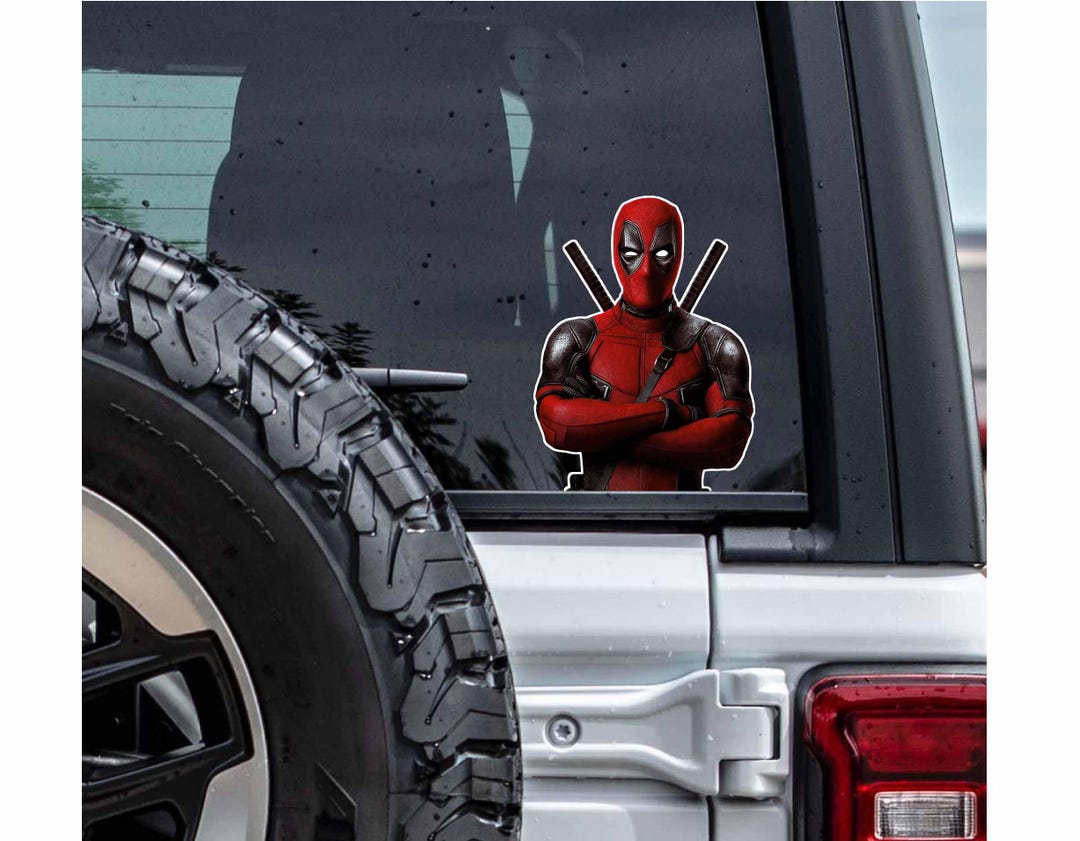 Deadpool Anime Peeker Vinyl Sticker Great for Car Windows/bumpers ...