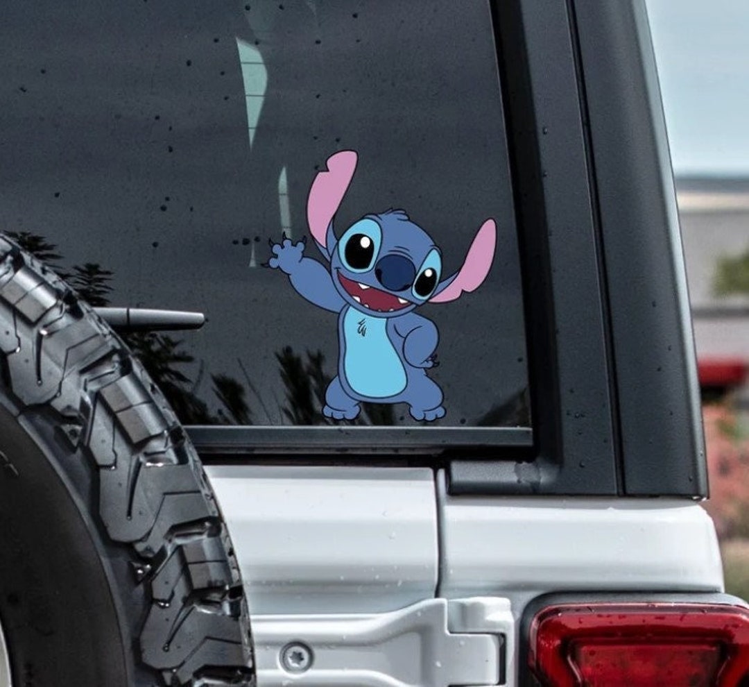 Stitch Waiving Peeker Vinyl Sticker Great for Car Windows/bumpers ...