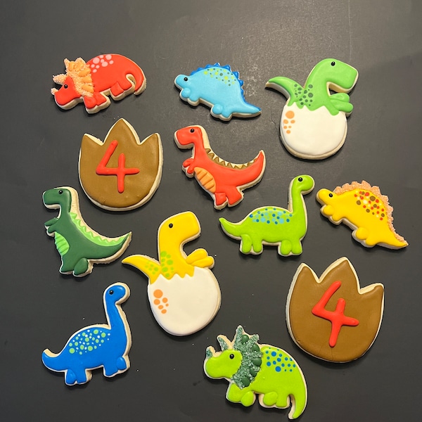 Dinosaur Cookies - Etsy