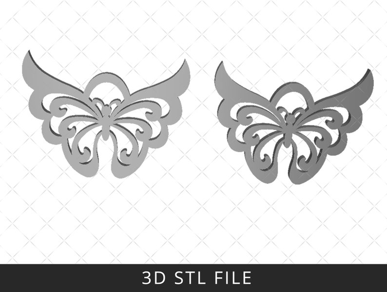 Butterfly Earrings STL File 3D Printable Model STL File for - Etsy
