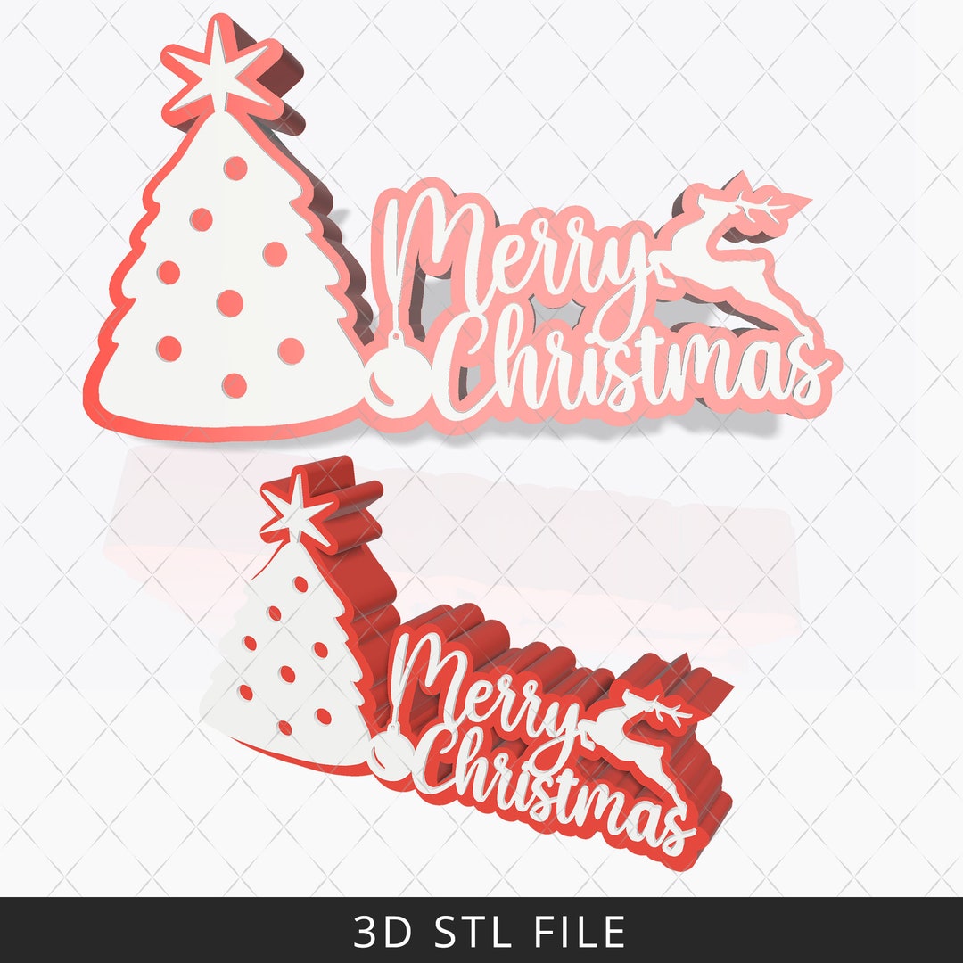 Merry Christmas Deco STL Files Christmas Ornament Christmas - Etsy