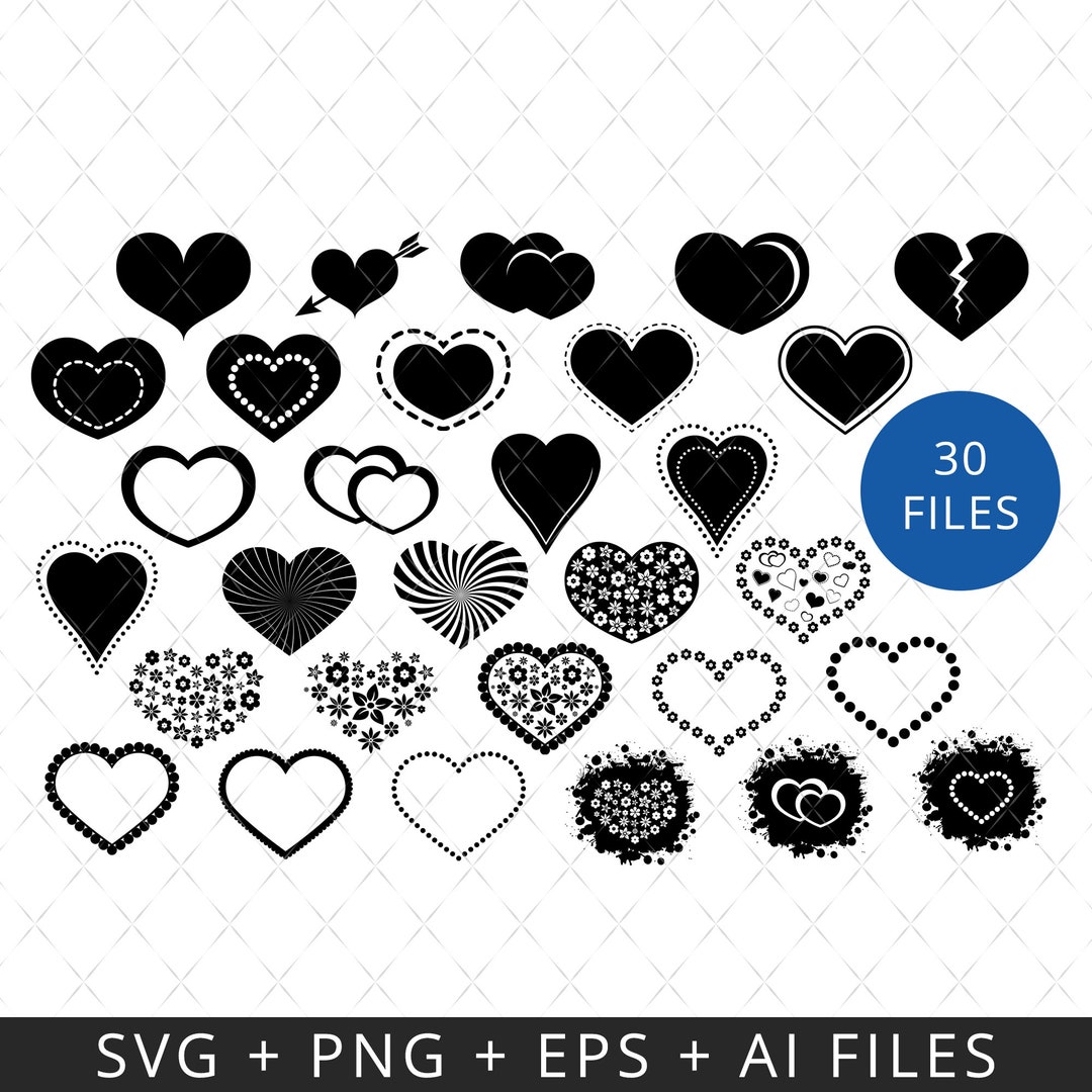 Herzen SVG geschnitten Datei Herz SVG Cameo geschnitten - Etsy.de