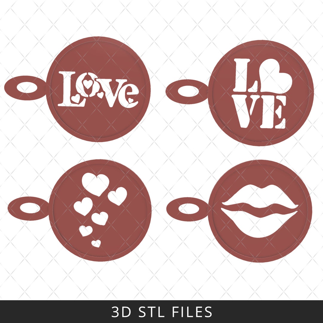 Valentines Day Stencils, 3D Stencils, STL Files, 3D Models, Stencils 3D ...