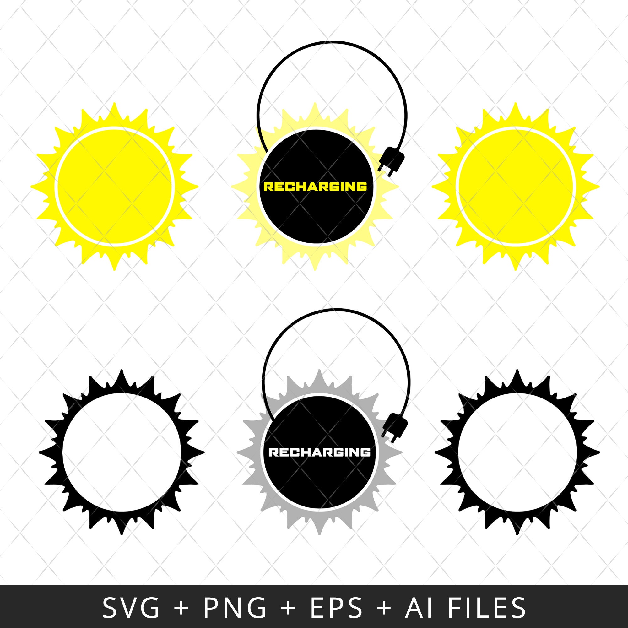 Solar Eclipse 2024 SVG Cut File, Recharging SVG, Recharging, Solar ...