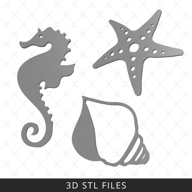 Sea Life Deco, STL File, 3D Printable Model, Sea Life 3D, 3D Printed ...