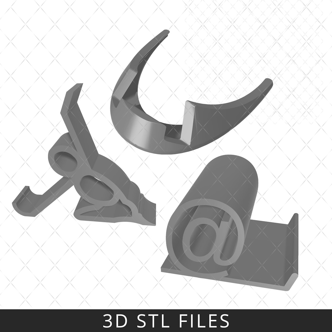 Set of 3 Mobile and Tablet Stand, STL Files, 3D Printable Model, 3D ...