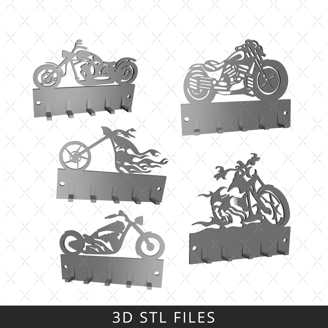 Set of 5 Key Holder Motorcycles, STL Files, STL File for 3D Printing ...