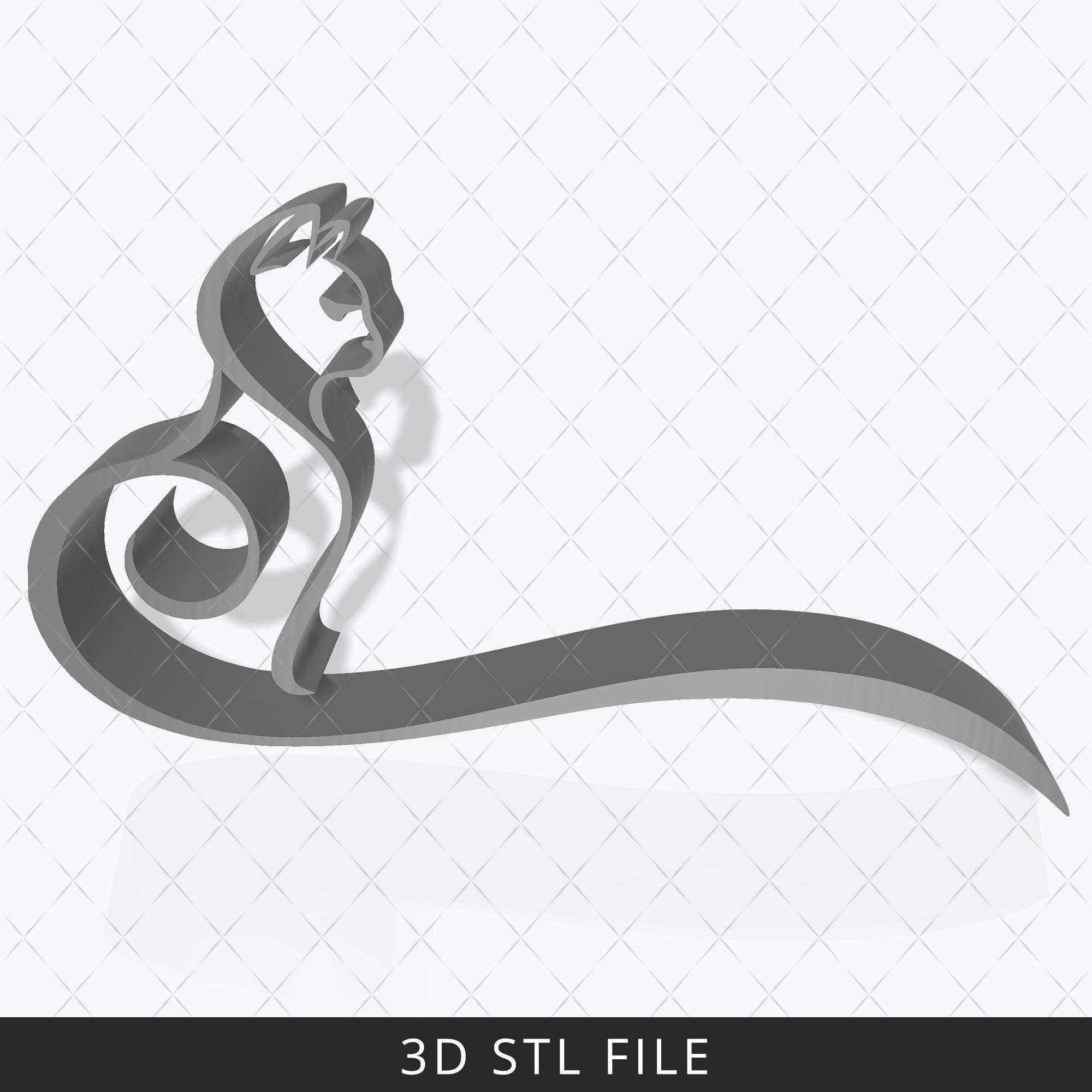 Chic Cat Decor, STL File, 3D Printable Model, STL File for 3D Printing ...